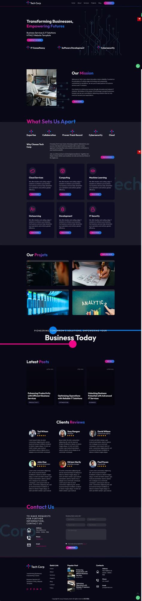 Html5网页设计,精美商业网页设计模板 17素材网 Html5网页设计,精美商业网页设计模板 17素材网