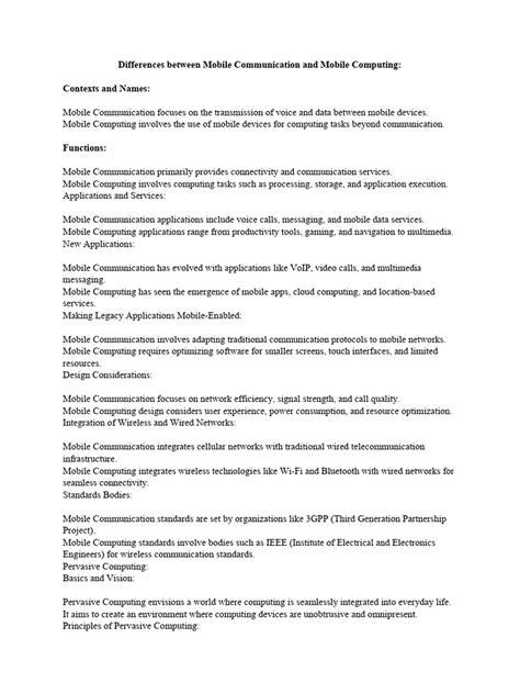 Mobile Pervasive Computing Notes Pdf Mobile Phones Computing