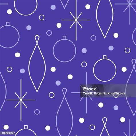 크리스마스 원활한 벡터 패턴 눈송이와 크리스마스 트리 장식 공 미니멀 한 그림 라인 아트 노스 포옹 미학 0명에 대한 스톡 벡터 아트 및 기타 이미지 Istock