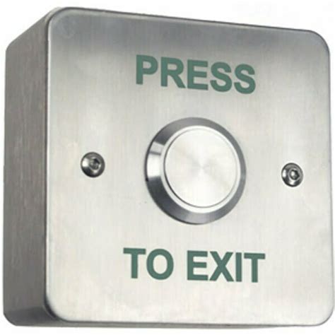 Surface Stainless Exit Button Single Gang Surface Exit EB SS SS