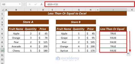 How To Use Less Than Or Equal To Operator In Excel 8 Examples