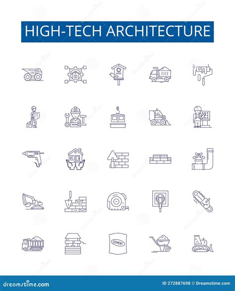 High Tech Architecture Line Icons Signs Set Design Collection Of High Tech Architecture