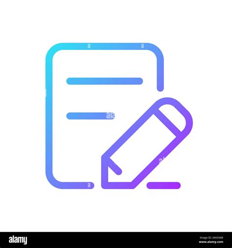 Edit Text Pixel Perfect Gradient Linear Ui Icon Stock Vector Image