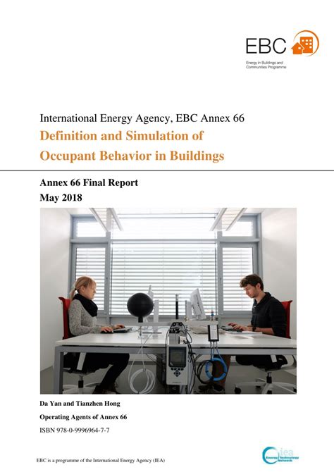 Pdf Ebc Annex 66 Final Report Definition And Simulation Of Occupant Behavior In Buildings