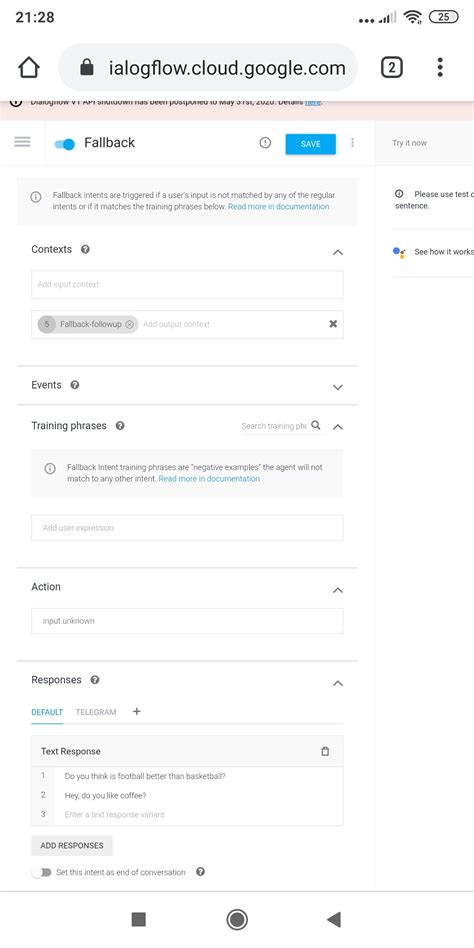 Dialogflow Es Is It Possible To Use Same Training Phrases In Different Intents Stack Overflow