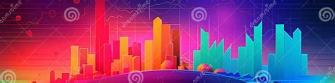Data Visualization Charts Diagrams Vibrantly Illustration With Spectacular Background Stock