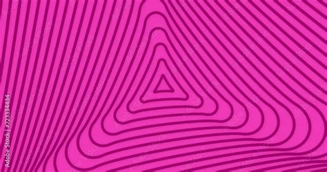Pink Color Growing Triangle Rings Oscillating Like Radio Waves Over