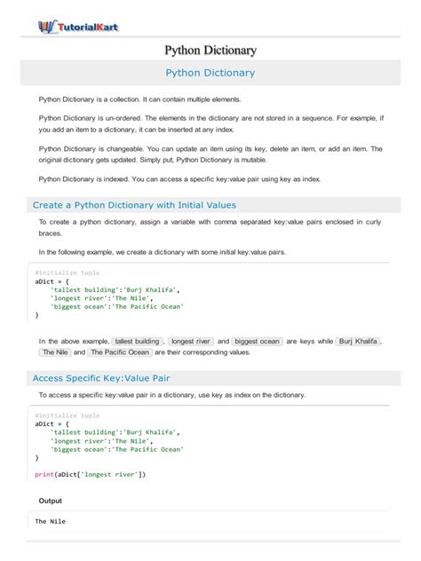 python dictionary pdf python programming language software development