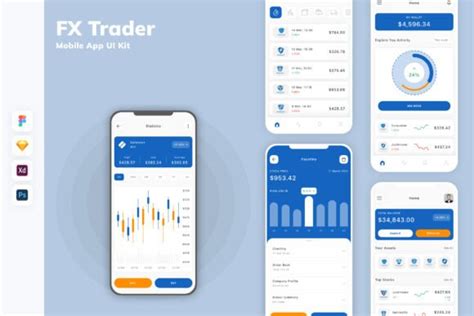Fx Trader Mobile App Ui Kit Graphic By Betush · Creative Fabrica