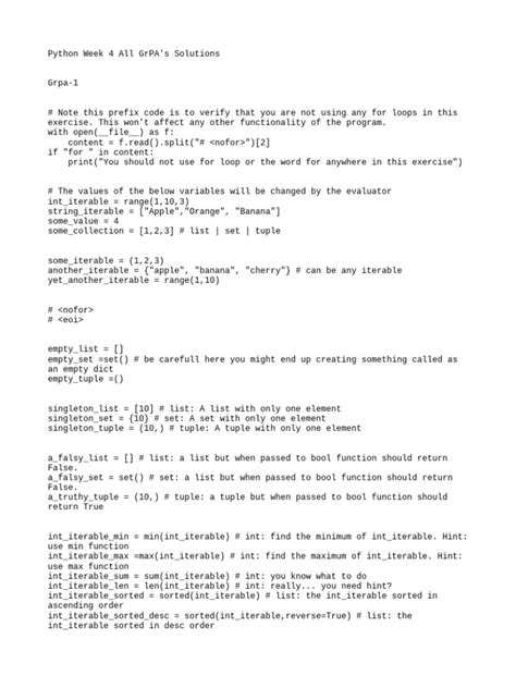 Python Week 4 All Grpas Solutions Pdf Computer Programming