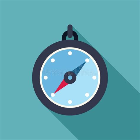 Compass Pointing The Way To Success With Long Shadow Stock Illustration
