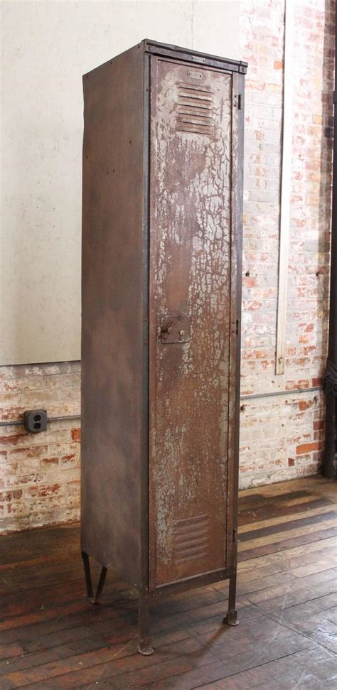 Vintage Industrial Factory Metal Locker Old Steel Storage Locker