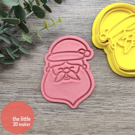 Santa Style 4 Merry Christmas Cookie Cutter Stamp Fondant Embosser