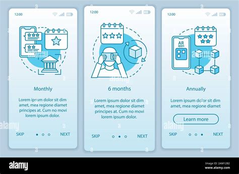 Ar Tool Subscription Onboarding Mobile App Page Screen Vector Template Monthly Or Annually