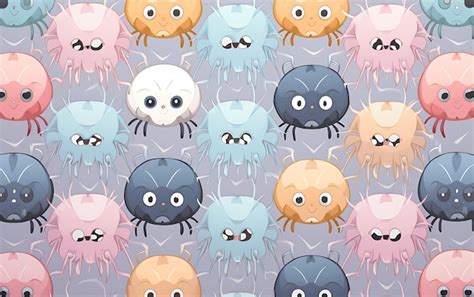 Premium Ai Image Japanese Cute Spider Repeated Patterns Anime Art Style With Pastel Colors