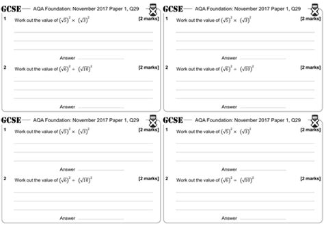 Indices And Roots With Integers Gcse Questions Foundation Aqa