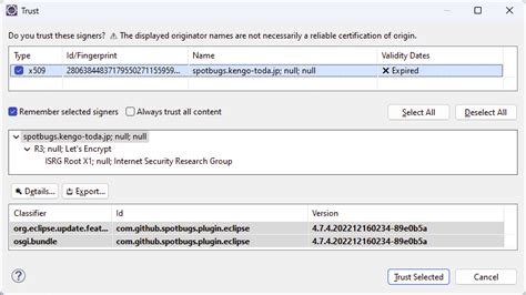 eclipse plugin reporting cert expired for a while now · spotbugs spotbugs · discussion 2283