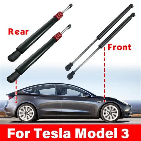 테슬라 모델 3 2017 2020 용 2x 프론트 엔진 리어 트렁크 테일 게이트 부트 가스 스프링 충격 리프트 스트럿 지원