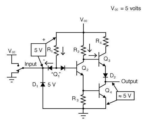 Analog Circuit Of Not Gate Circuit Diagram
