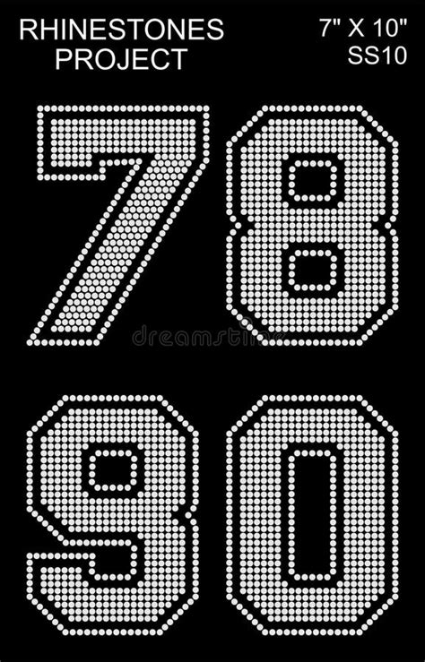Rhinestone Numbering 7 0 Templates Stock Vector Illustration Of