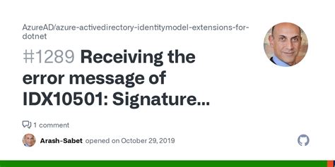 Receiving The Error Message Of Idx10501 Signature Validation Failed