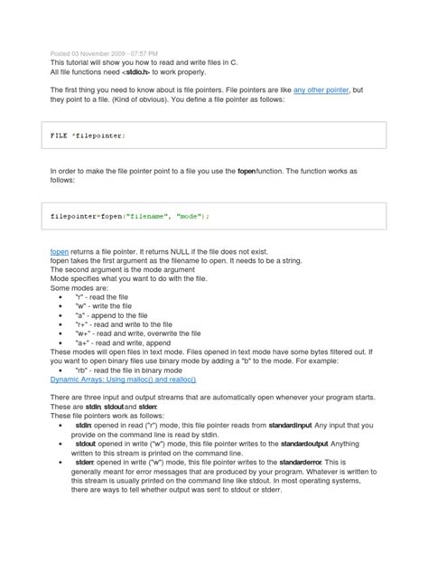 fclose fopen fread fwrite getc and putc download free pdf parameter computer
