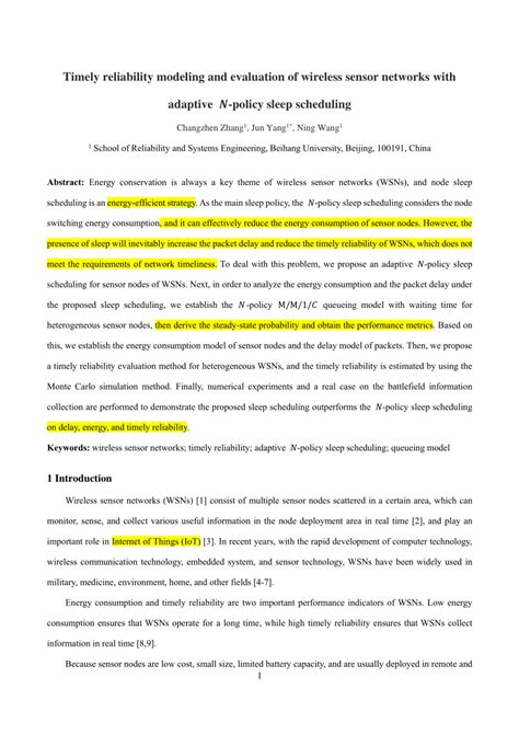 pdf timely reliability modeling and evaluation of wireless sensor