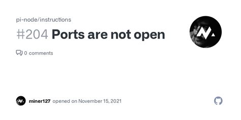 Ports Are Not Open Issue Pi Node Instructions GitHub