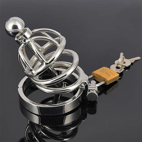 Stainless Steel Short Small Male Chastity Device With Urethral Catether Sex Toys Buy Steel