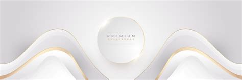 황금 선과 종이 컷 스타일이 있는 고급스러운 흰색과 금색 배경 수상 후보자 공식 초대 또는 인증서 디자인을 위한 프리미엄 회색