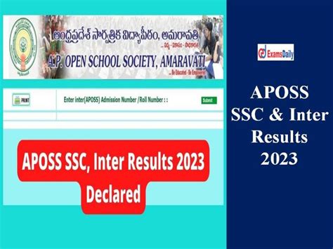 APOSS Inter Results Out Download Link For Manabadi Intermediate SSC Score Card Exams