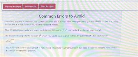 Common Errors To Avoid Sometimes Answers In Webwork