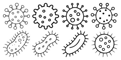 Premium Vector Virus Bacteria Superbug Icons Set