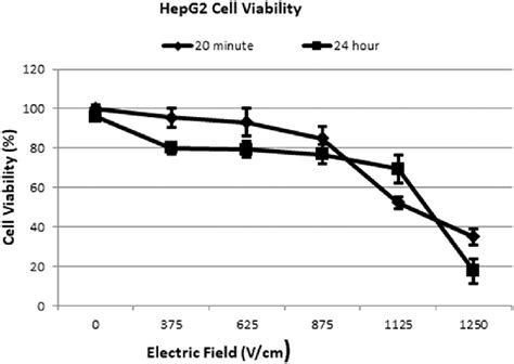 Cell Viability Of Electroporated Hepg2 Cells At 20 Min And 24 H After Download Scientific