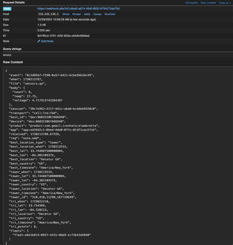 Blues Notehub Integration Json Format For Sending 2 Values Longlat