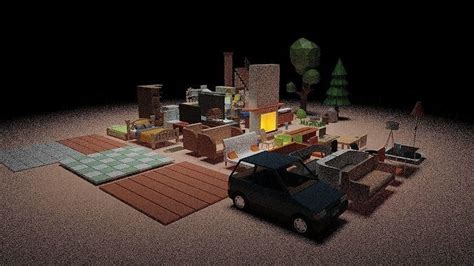 Low Ploy Objects 3d Model Cgtrader