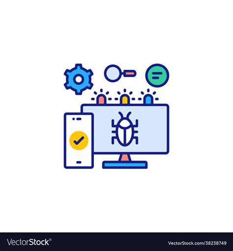 Bug Fixing Icon In Logotype Royalty Free Vector Image