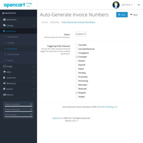 opencart [old] auto generate invoice numbers
