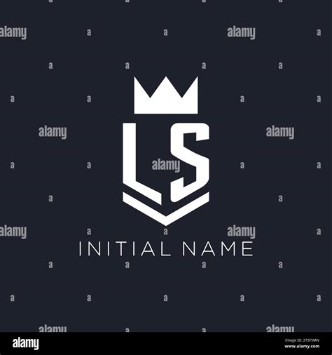 LS Logo With Shield And Crown Initial Monogram Logo Design Ideas Stock Vector Image Art Alamy