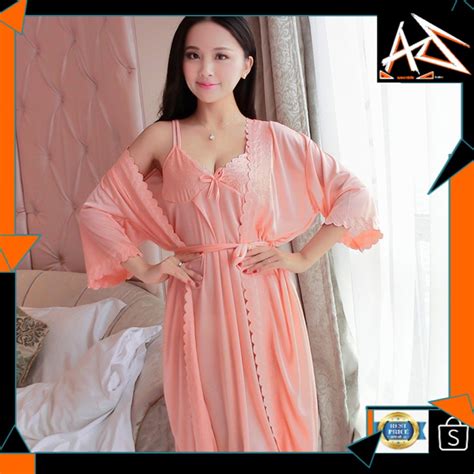 Malaysia Up📣 Yoyo Sleepwear Sexy Nightwear Sleepwear Pyjamas Long