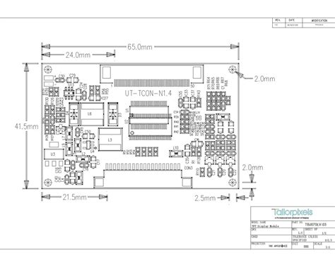 TFT Controller Board RGB To LVDS 800x480 Tailor Pixels