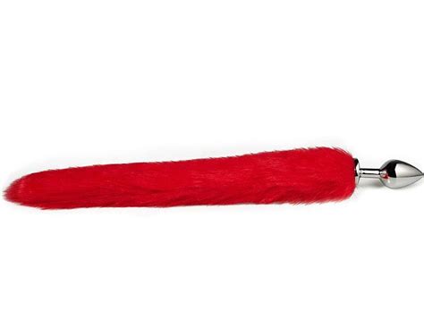 Plug Anal Com Cauda De Raposa Longa Vermelho Ninguém Vai Saber Sex Shop