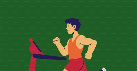 녹색 배경에 러닝 머신에서 달리는 남자 벡터 Unsplash의 적합성 이미지