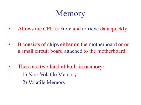 ppt lecture no 9 central processing unit memory and its types factors