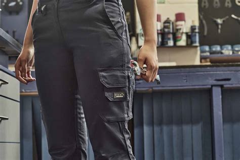 Syzmik Womens Rugged Cooling Cargo Work Pants Zp704 240 Gsm Cotton Ripstop Charcoal Boost