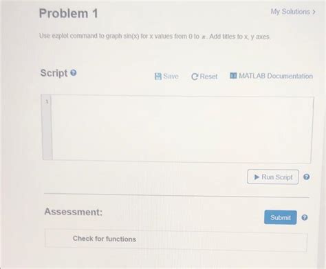Solved Use Ezplot Command To Graph Sinx For X Values From