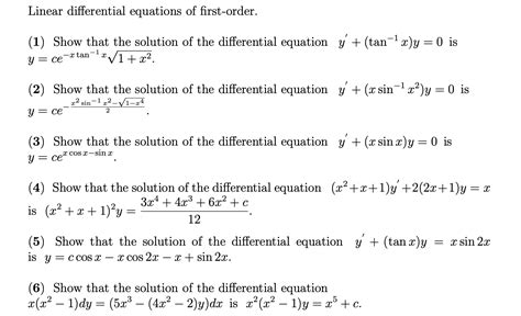 Solved Linear Differential Equations Of First Order1