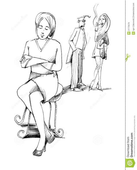 Woman In Closed Position Stock Illustration Illustration Of Smoke