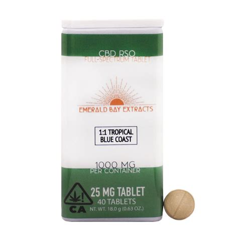 Emerald Bay Extracts 11 Cbd Tropical Blue Coast Rso Tablet 25mg