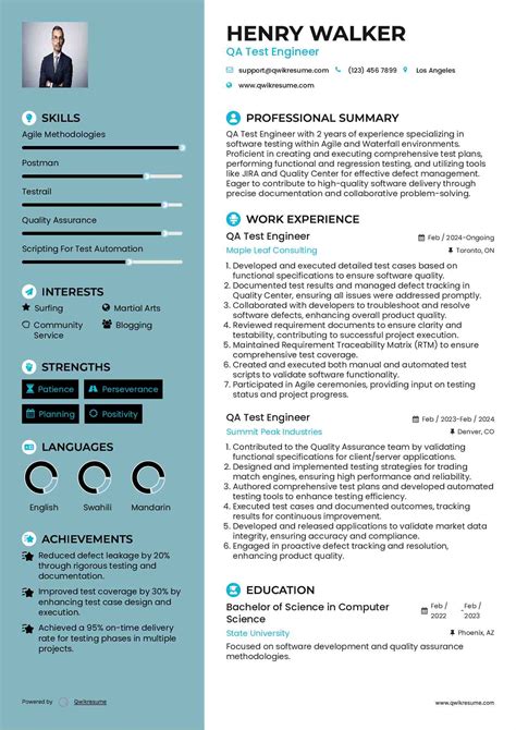 10 QA Test Engineer Resume Samples Templates For 2025